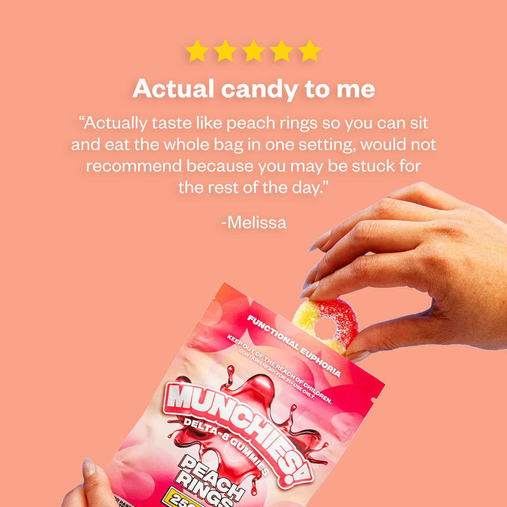 250 mg Delta-8 Gummies | Lab-Tested Delta-8 - Peach Rings / 1 pack ...
