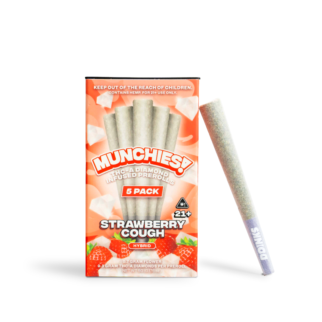 THCA Diamond Infused Prerolls | Five Pack - Strawberry Cough (Hybrid ...