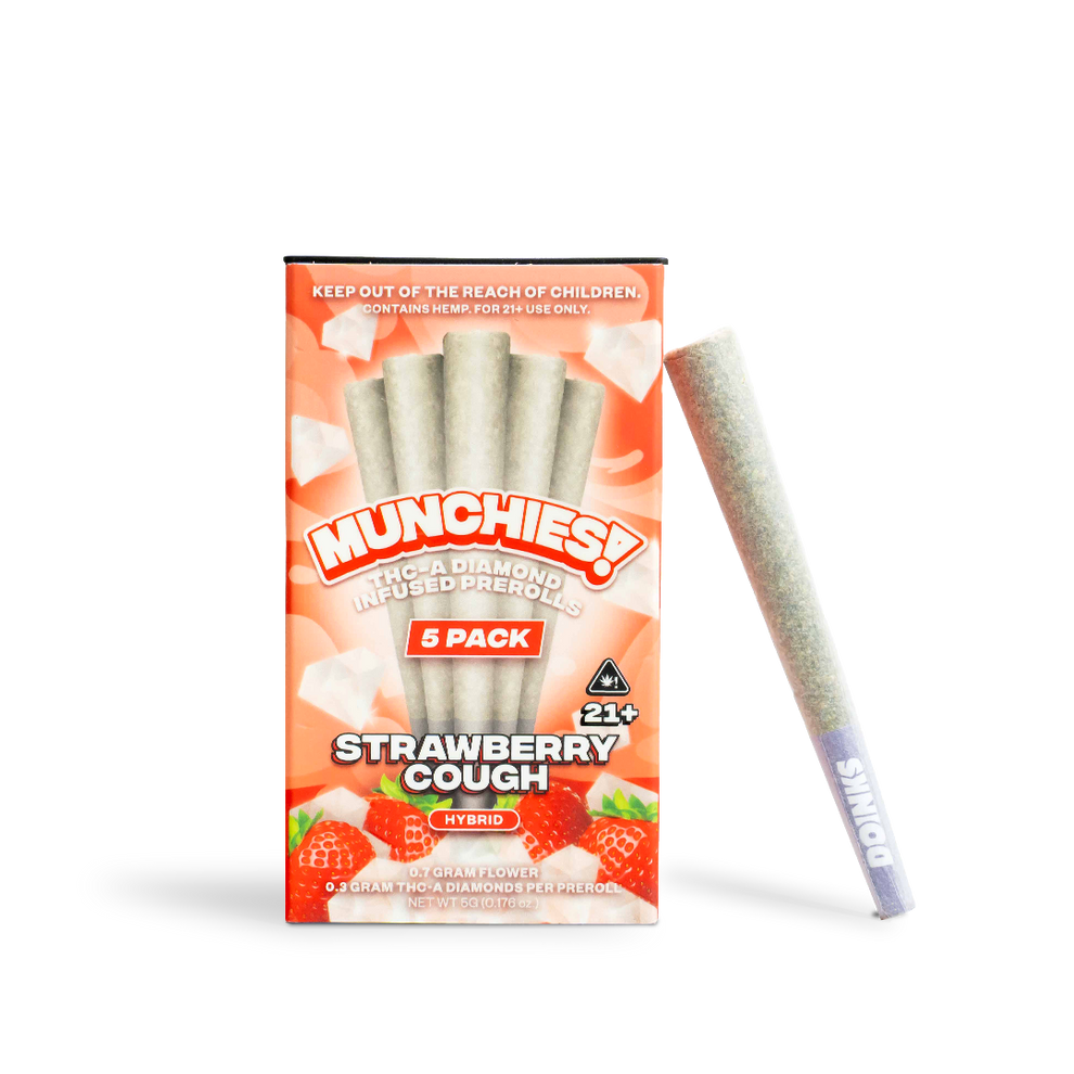 THCA Diamond Infused Prerolls | Five Pack - Strawberry Cough (Hybrid ...
