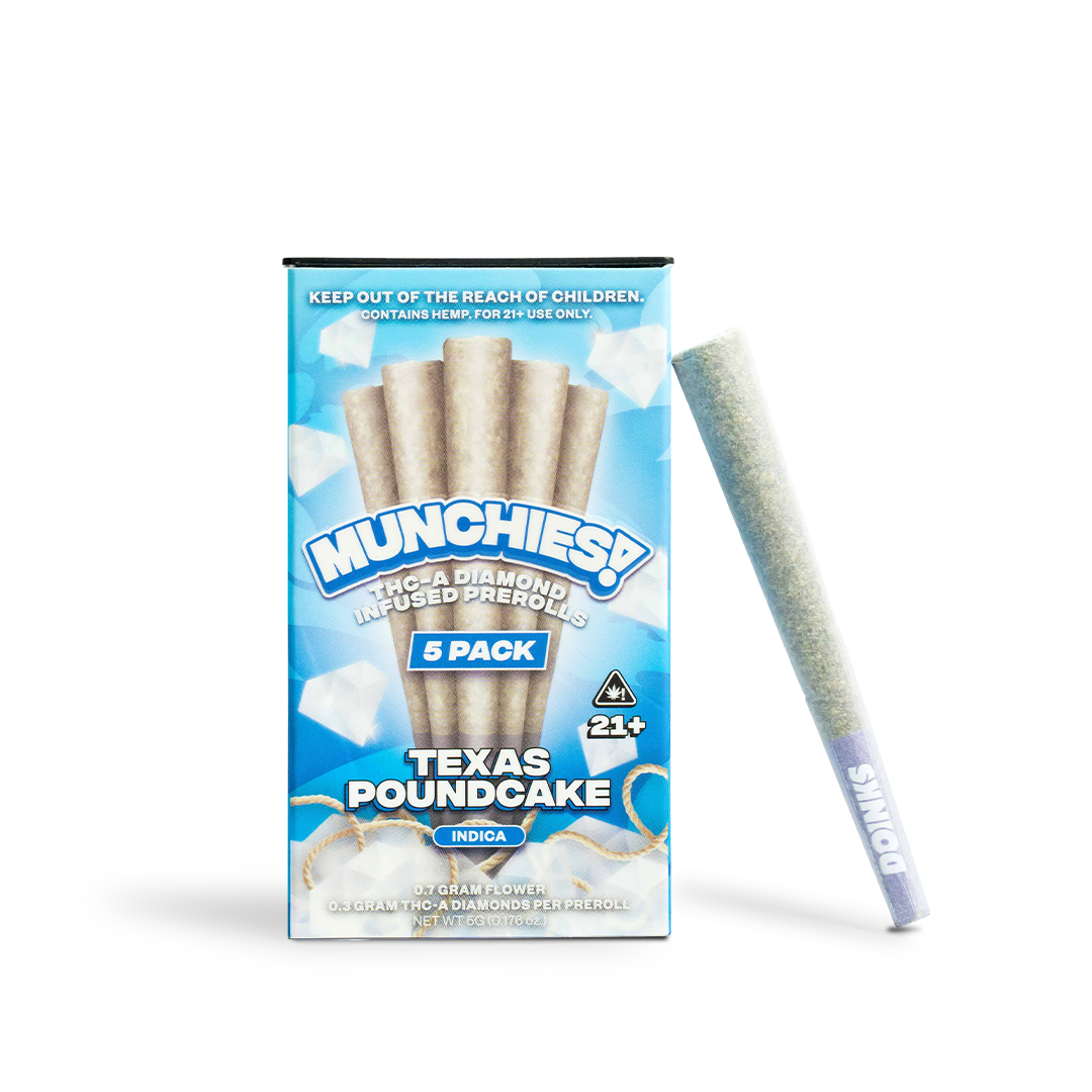 THCA Diamond Infused Prerolls | Five Pack | MUNCHIES! - Texas Poundcake ...