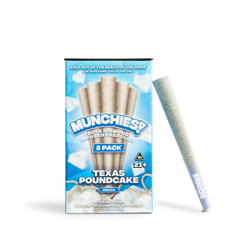 THCA Diamond Infused Prerolls | Five Pack | MUNCHIES! - Texas Poundcake ...