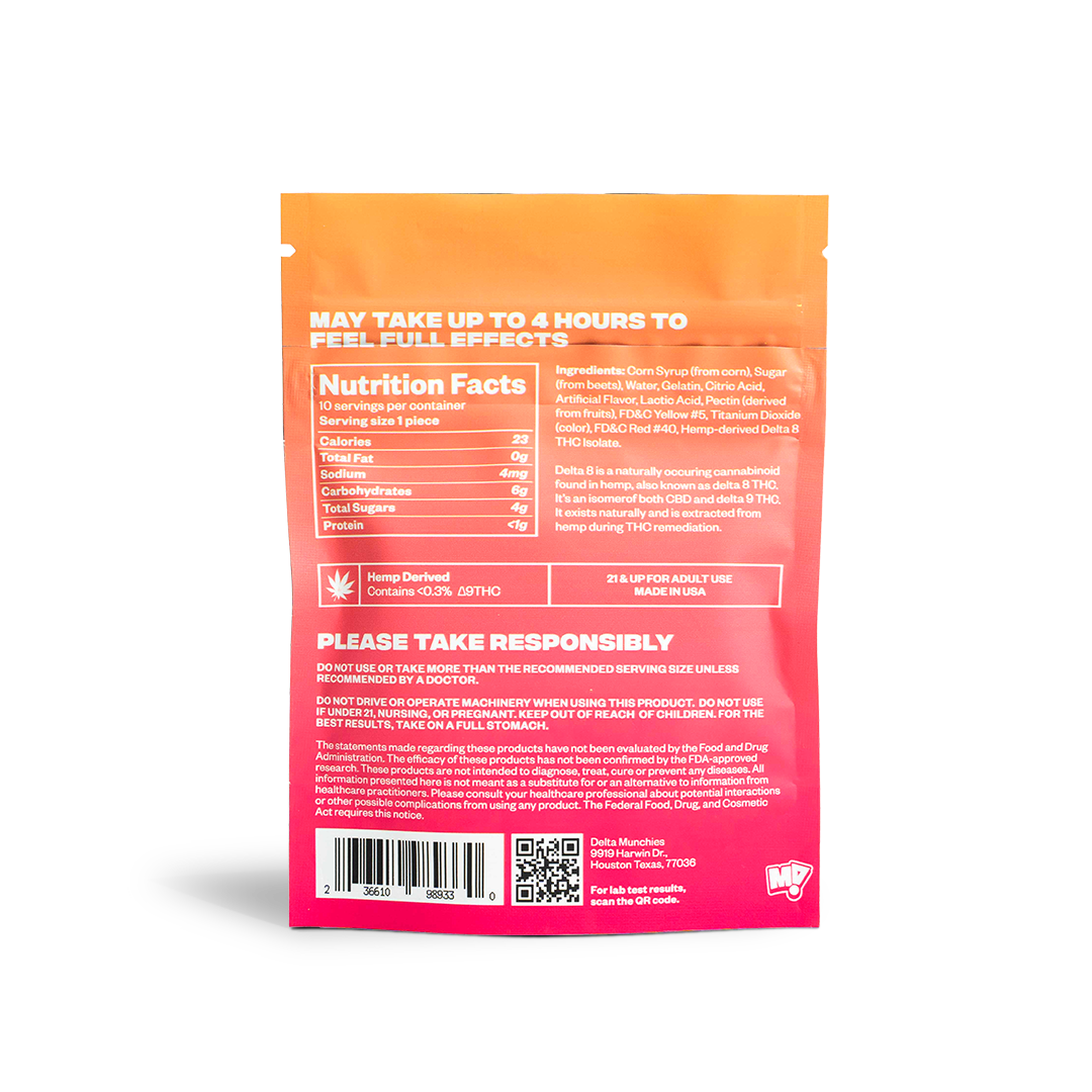 250 mg Delta-8 Gummies | Lab-Tested Delta-8 - Peach Rings / 1 pack ...