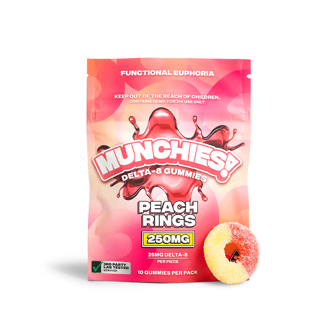 250 mg Delta-8 Gummies | Lab-Tested Delta-8 - Peach Rings / 1 pack ...